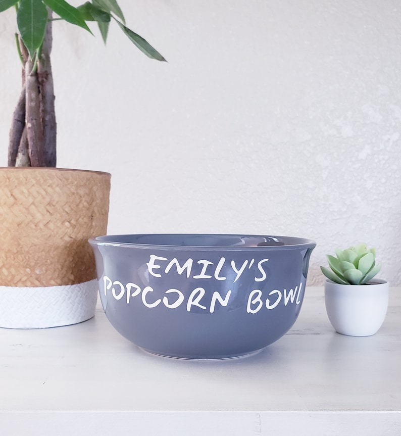 Personalized Popcorn Ceramic Bowl, Custom Snack Bowl, Breakfast Bowl ...