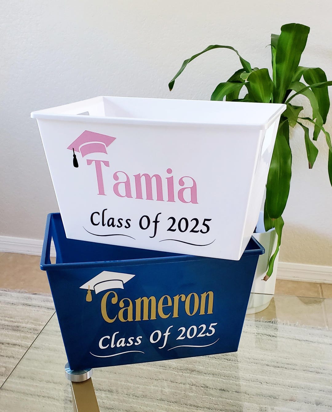 Personalized Graduation Basket, Custom Class of 2025 Bucket, Grad Gift ...