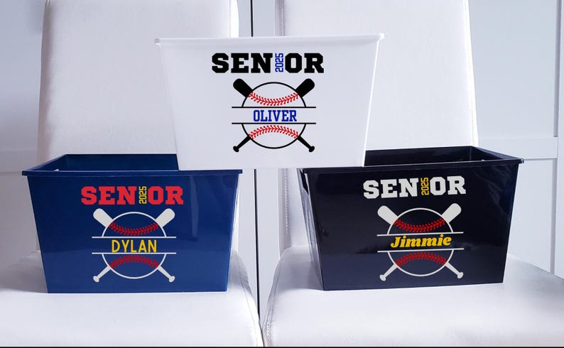 Custom Senior Baseball Basket - Graduation Baseball Senior Night Bucket ...