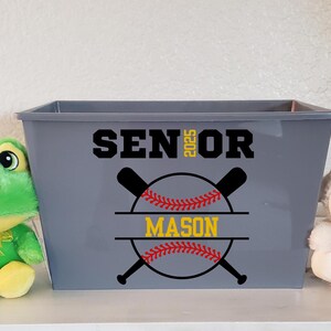 Custom Senior Baseball Basket - Graduation Baseball Senior Night Bucket ...