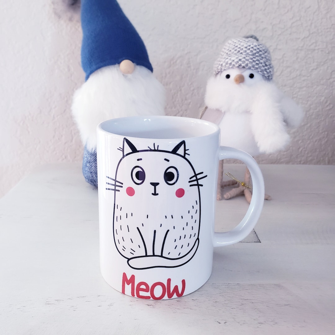 Personalized Meow Cat Lover Coffee Mug, Cat Lovers, Coffee Lovers, Cat ...