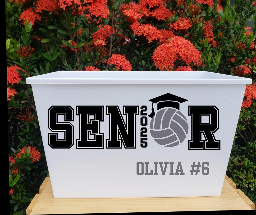 Personalized Volleyball Graduation Basket, Custom Volleyball Bucket ...