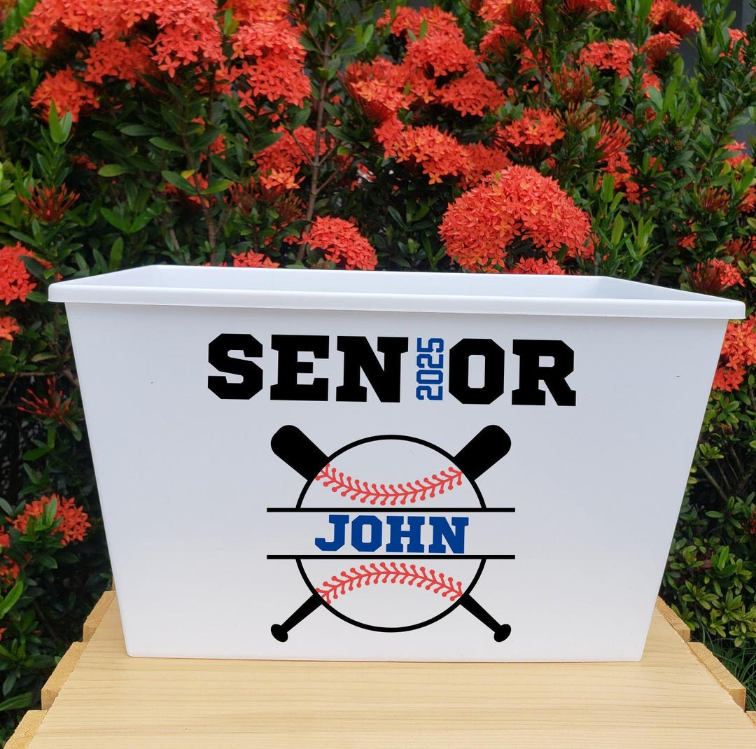 Custom Senior Baseball Basket - Graduation Baseball Senior Night Bucket ...