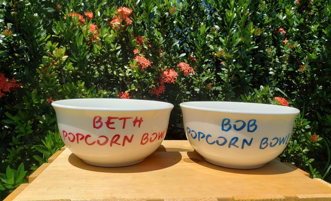 Personalized Popcorn Ceramic Bowl, Custom Snack Bowl for Kids ...