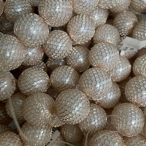 Unique Mesh Wrapped Lucite Beads Champagne Colored 16mm: Eclectic Bead ...
