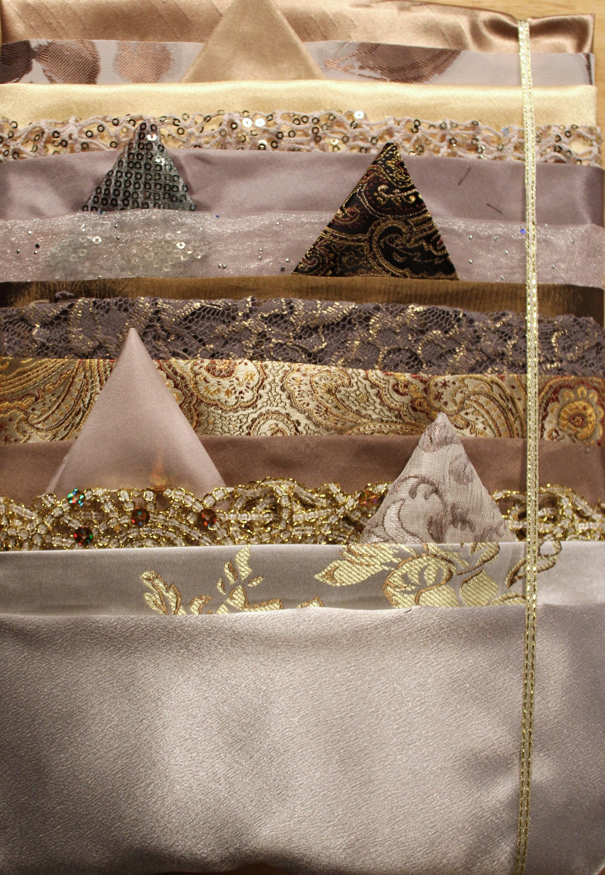 Fancy Golden Fabric Scrap Assortment - Etsy