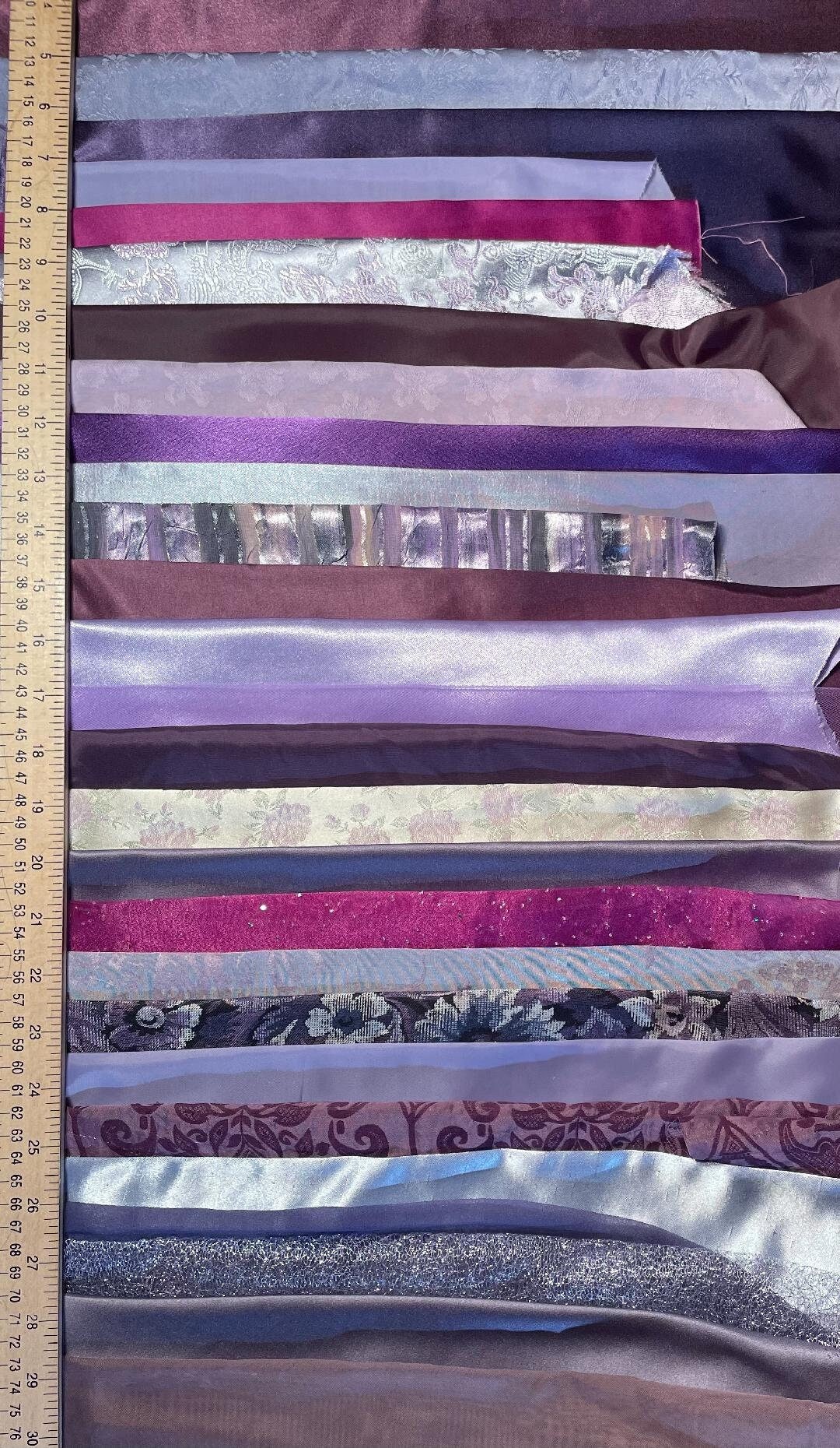 Fancy Purple Fabric Scrap Assortment - Etsy