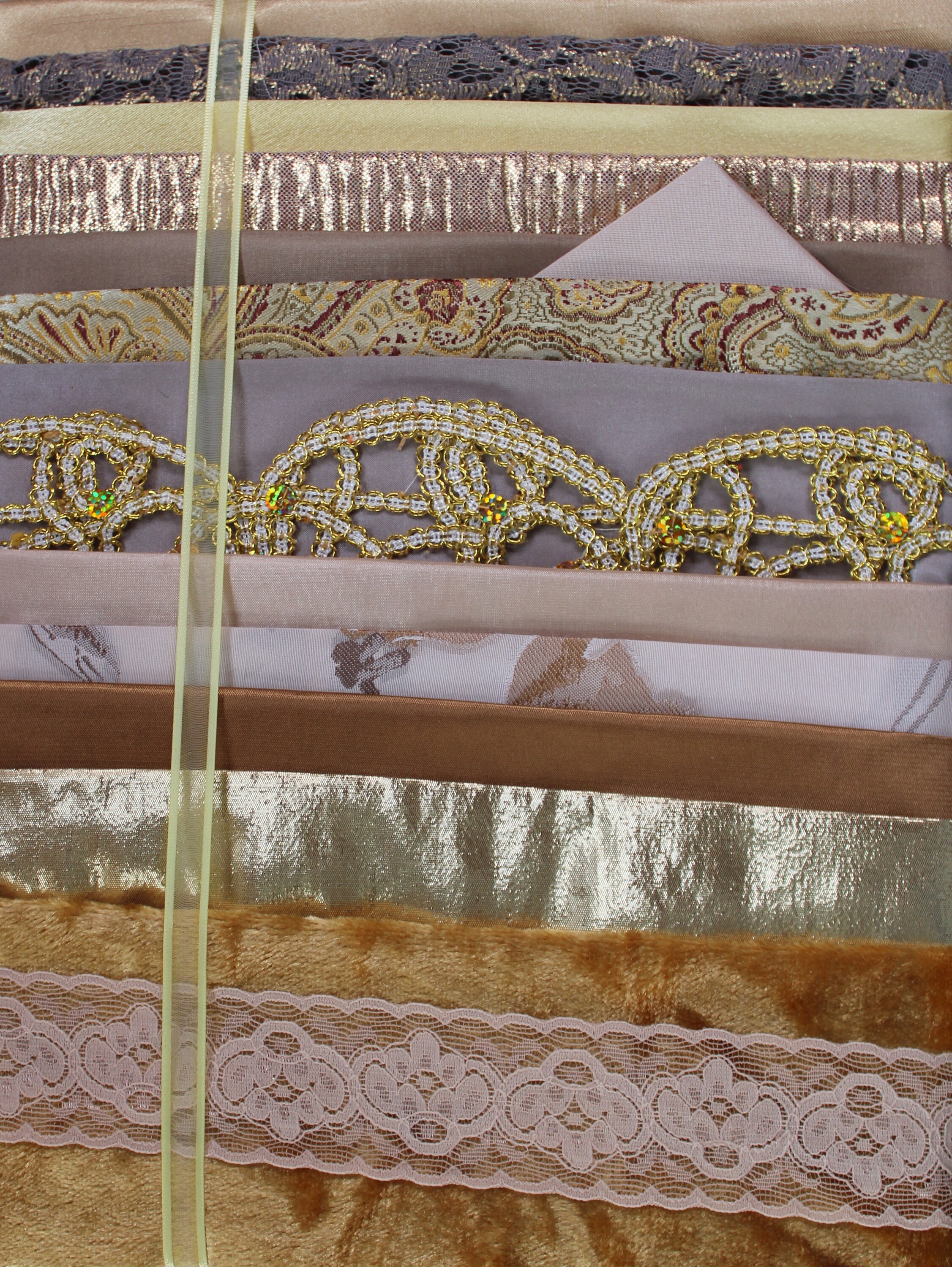Fancy Golden Fabric Scrap Assortment - Etsy