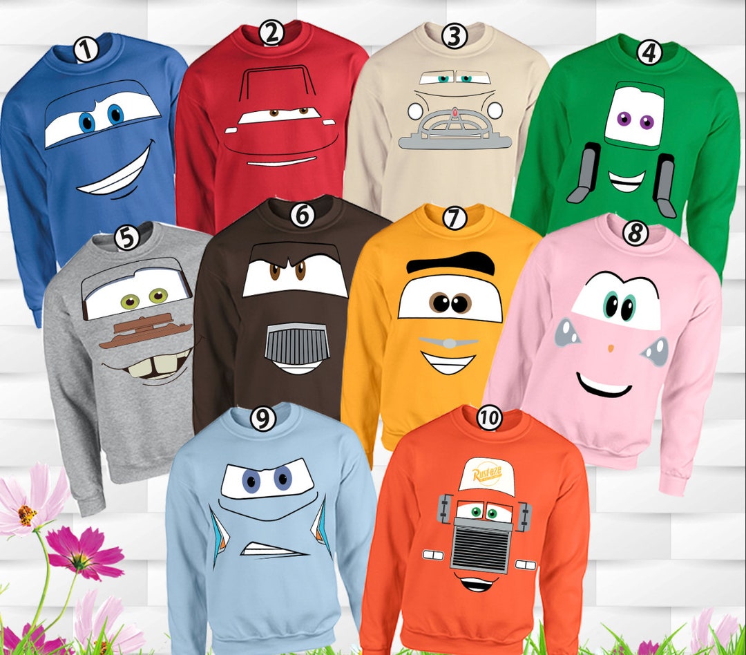 Disney Cars Face Outline Sweatshirt & Hoodies, Disney Family Trip ...