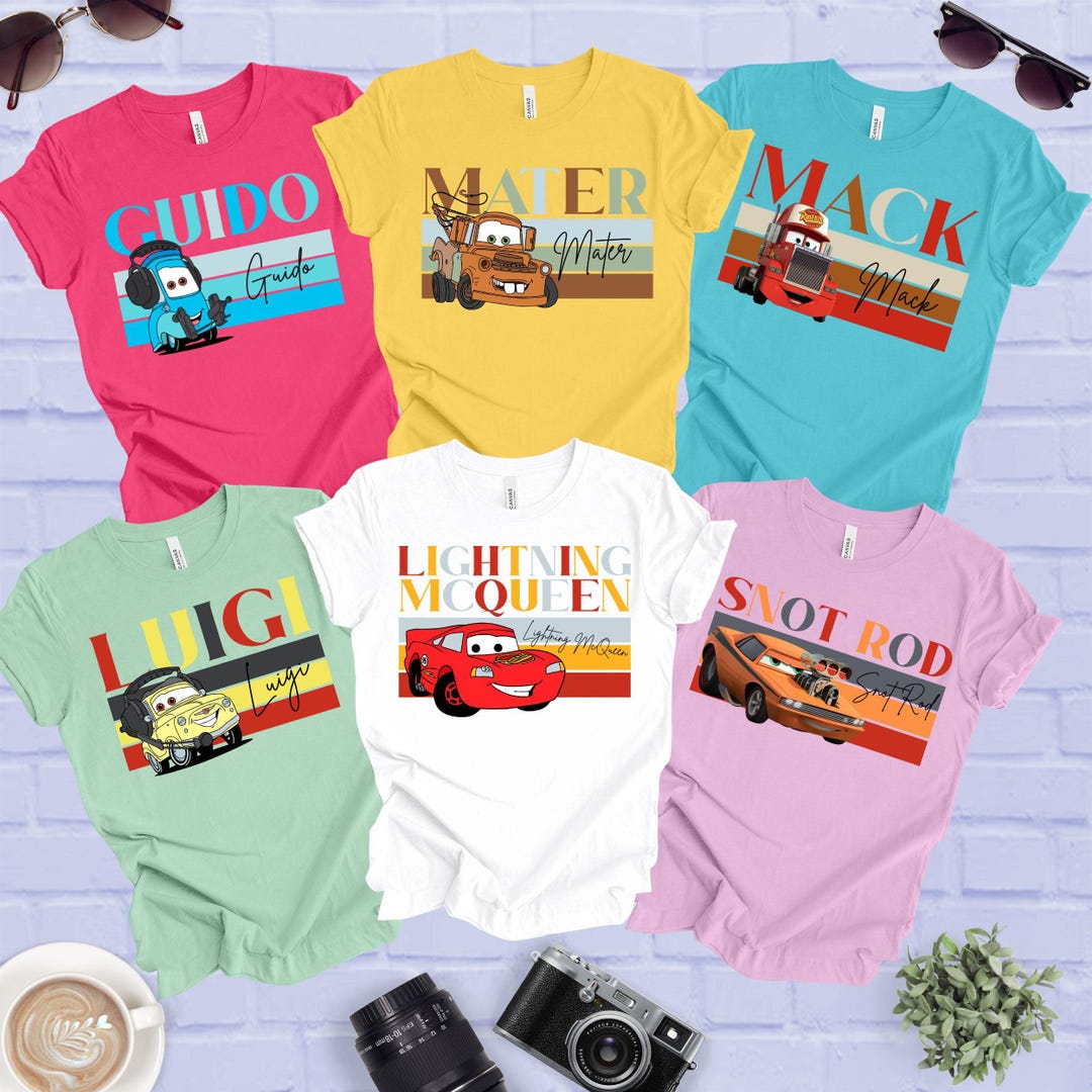 Disney Cars Movie Shirt, Cars Signature Shirt,lightning Mcqueen Shirt ...