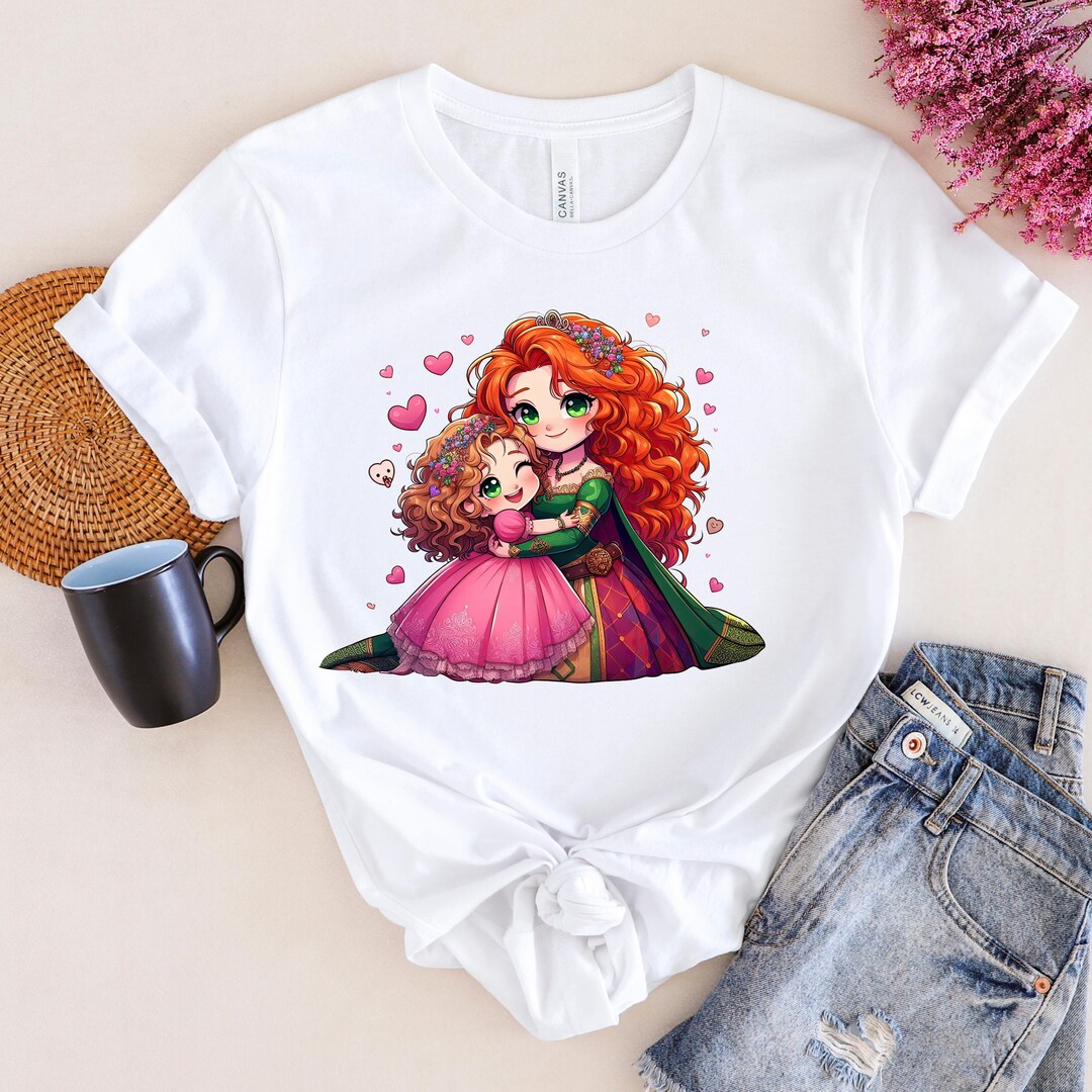 Disney Chibi Merida Princess Shirt, Mom and Daughter Shirt, Princess ...