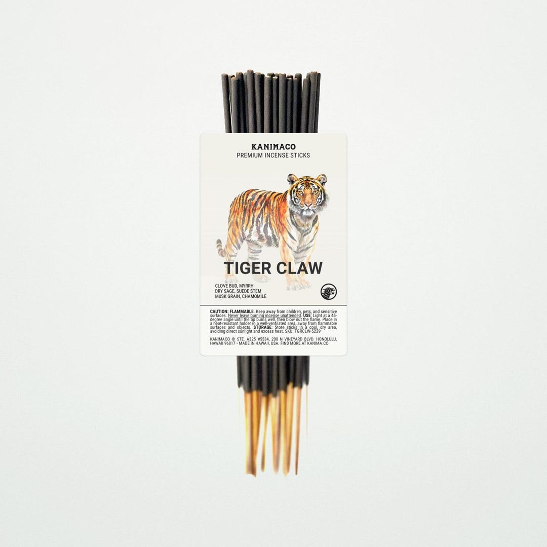 TIGER CLAW Incense, Suede and Sage, Spiced Clove, Myrrh & Musk Blend - Etsy