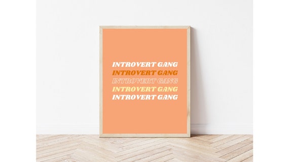 Introvert Gang Digital Download Print Poster Print Retro | Etsy