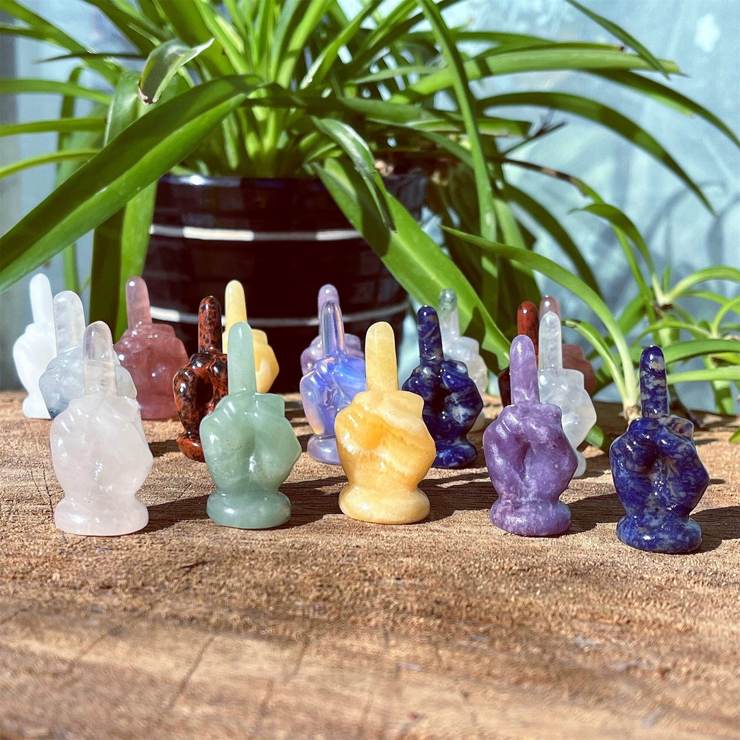 1.4 Natural Quartz Crystal Finger,mini Middle Finger,home Decoration ...