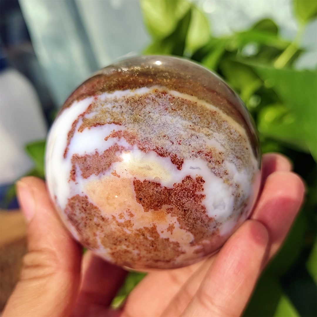 69MM Natural Ocean Jasper Ball,quartz Sphere,mineral Samples,reiki Heal ...