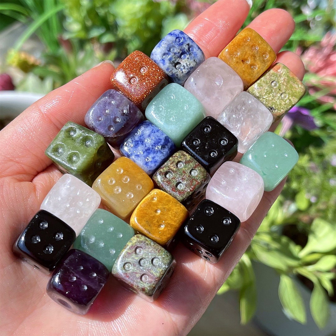 Natural Mixed Quartz Crystal Dice,quartz Dice,handmade Dice,home ...