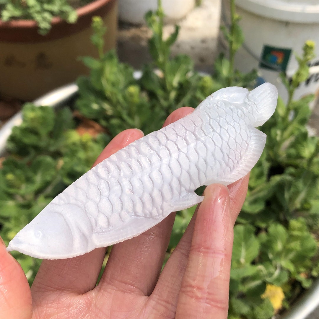 1pc Natural Selenite Gold Arowana,quartz Crystal Fish,crystal Fish,home ...