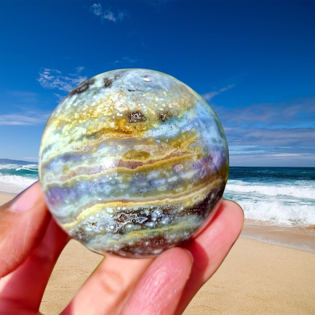 59MM Natural Ocean Jasper Ball,quartz Sphere,mineral Samples,reiki Heal ...