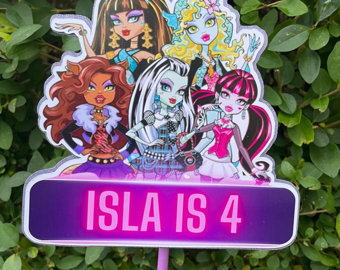 Monster High Personalised Cake Topper - Happy Birthday Cake Charm Cake ...