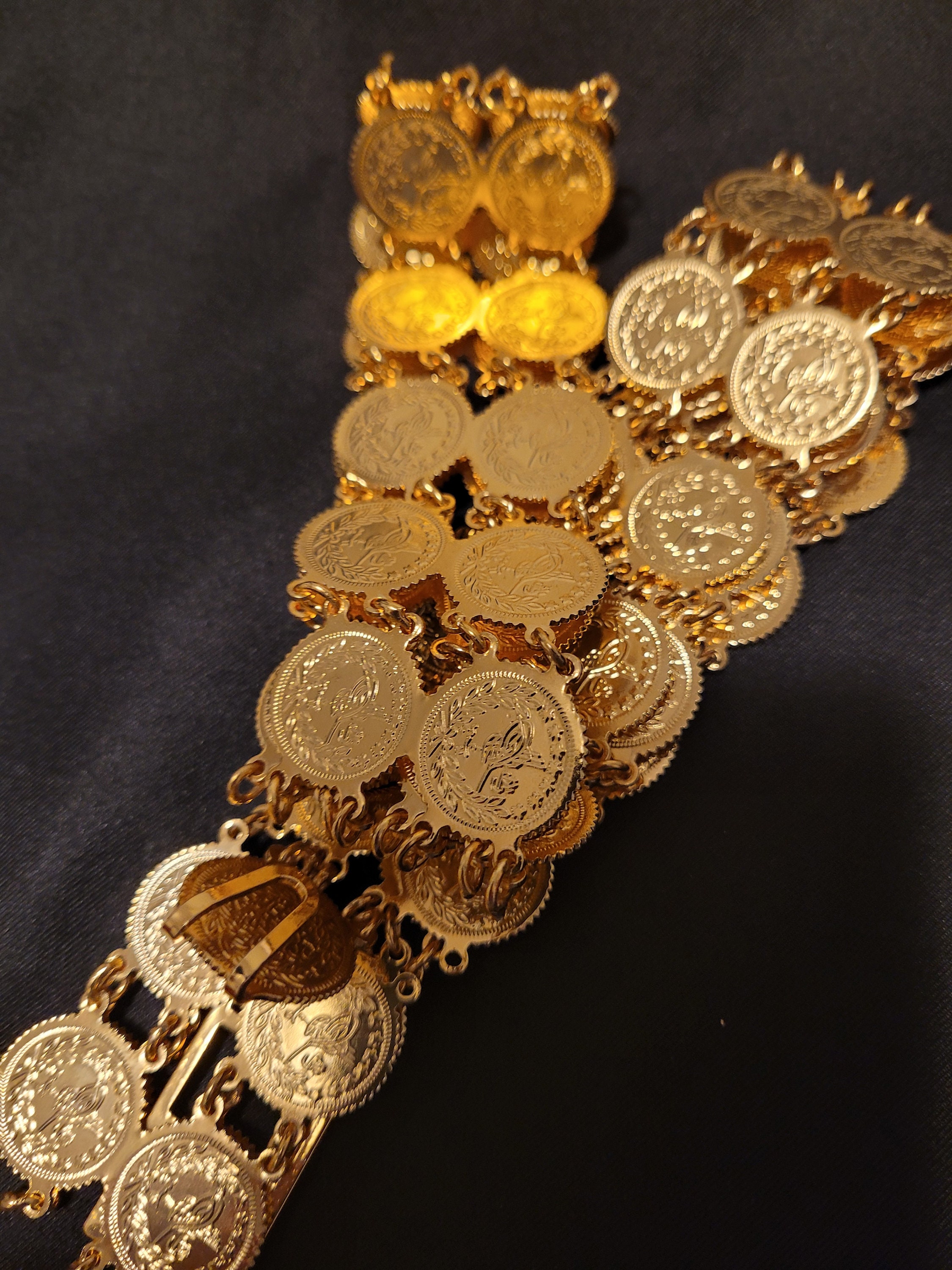 21K Gold Plated Lira Coin Belt Arabic Belt Turkish Lira - Etsy