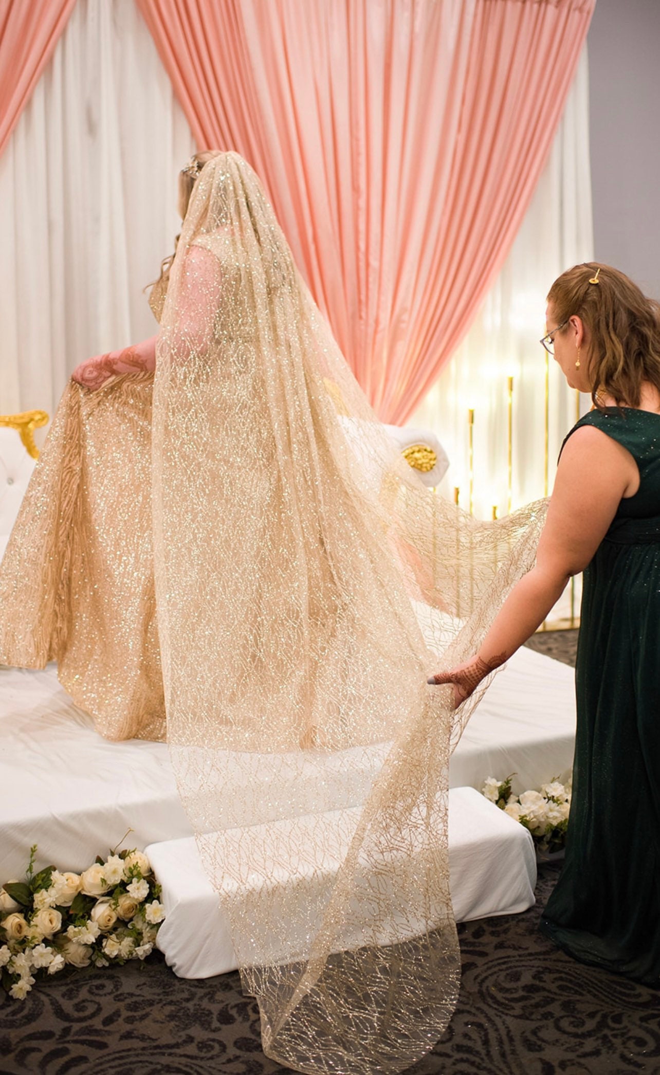 Long Gold Veil With Wide Metal Comb - Etsy