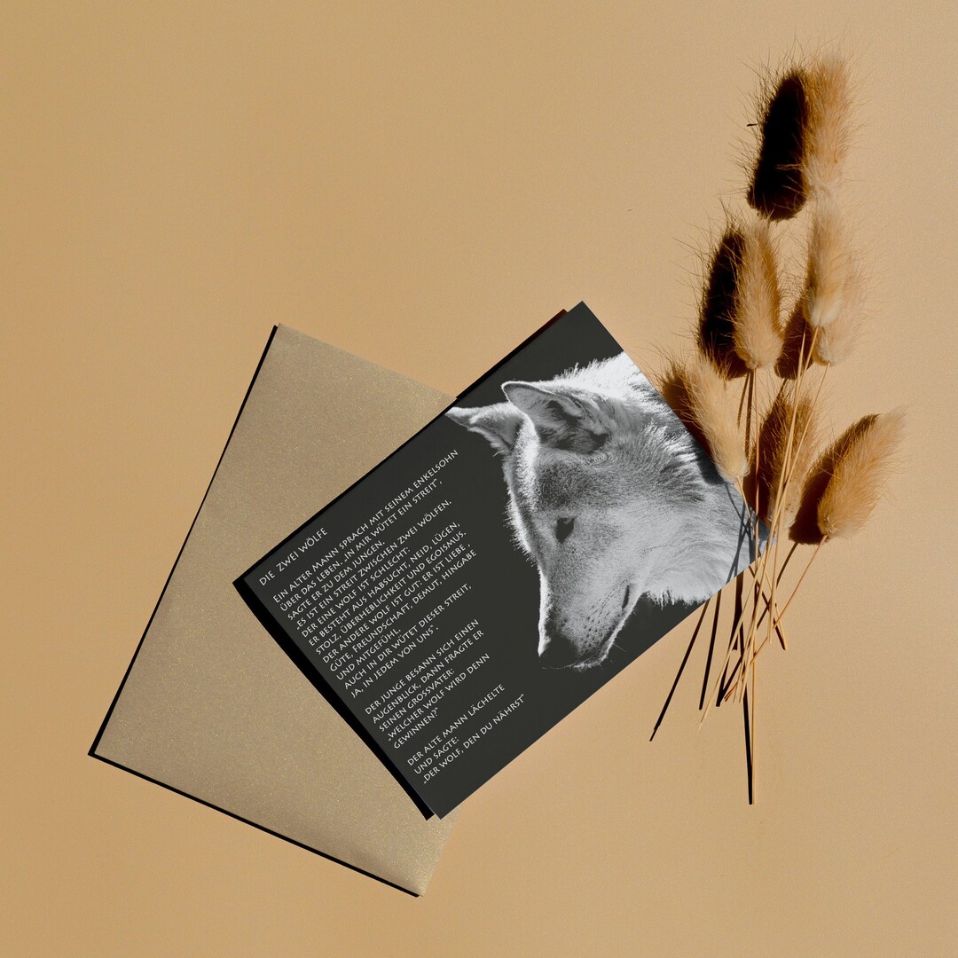 Postcard Wolves Story Card Mindfulness Sayings Quote History Gift - Etsy