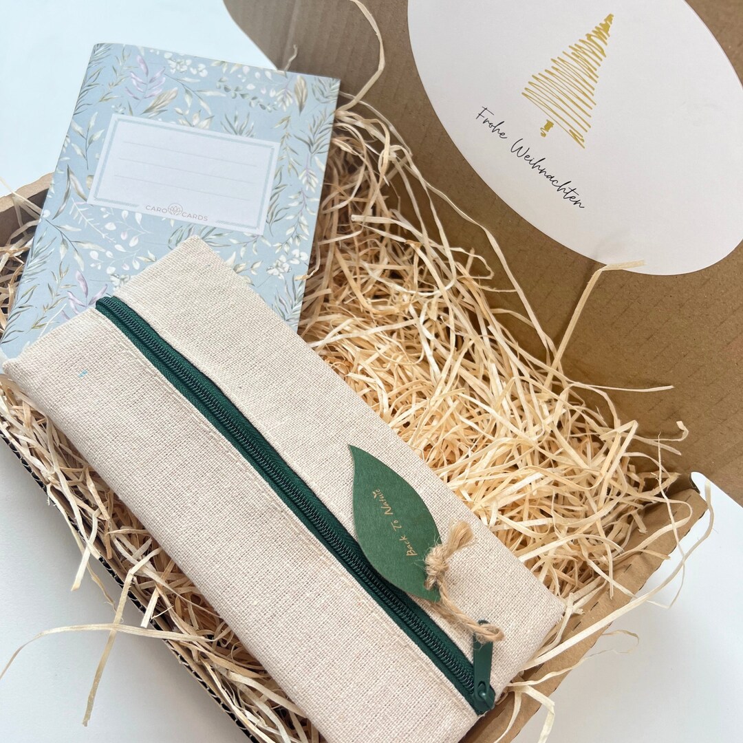 Gift in a Set Box With Notebook and Pencil Case With Pens - Etsy