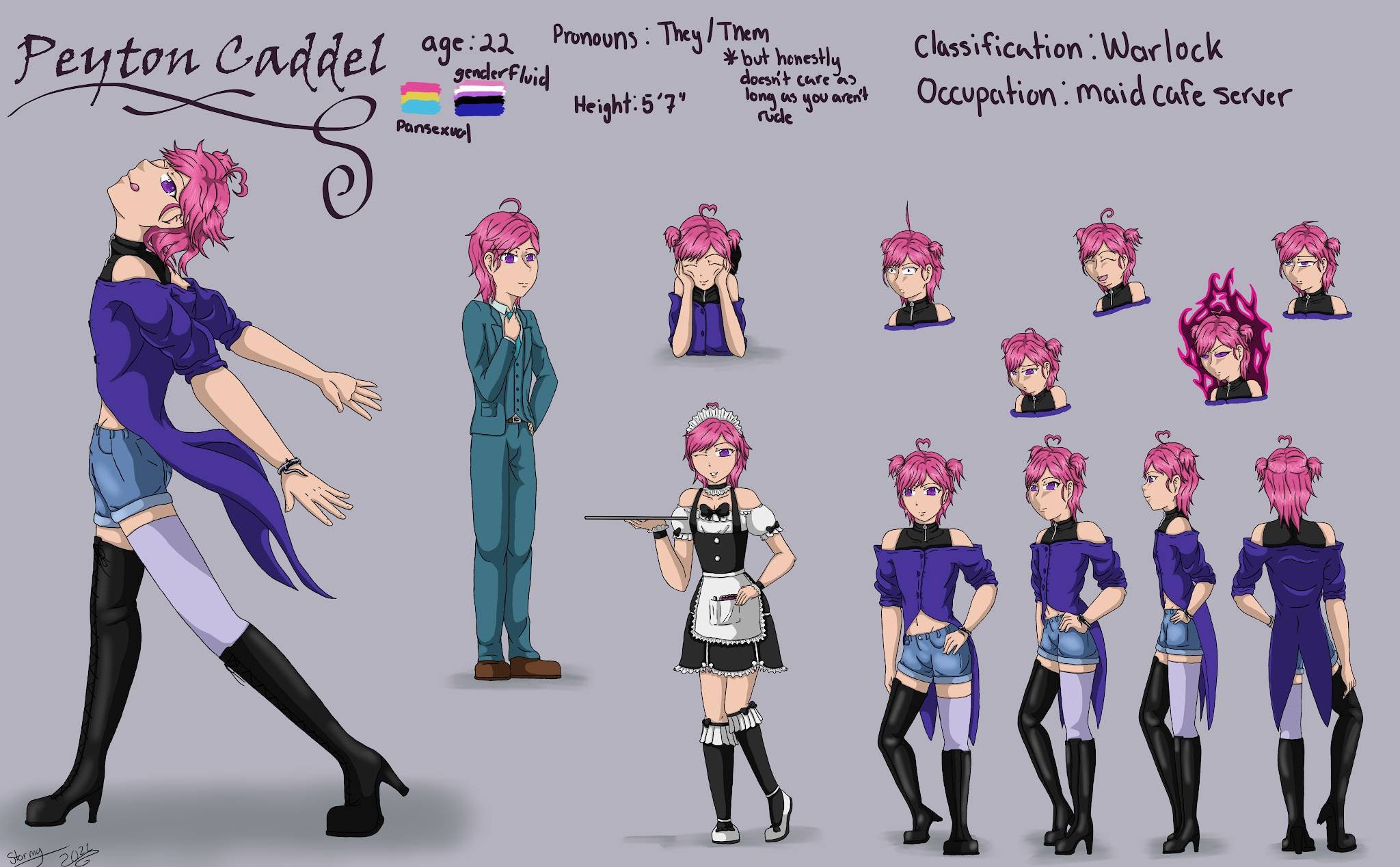 Character Design Sheet With Poses, Turnaround and Emotions; Check ...