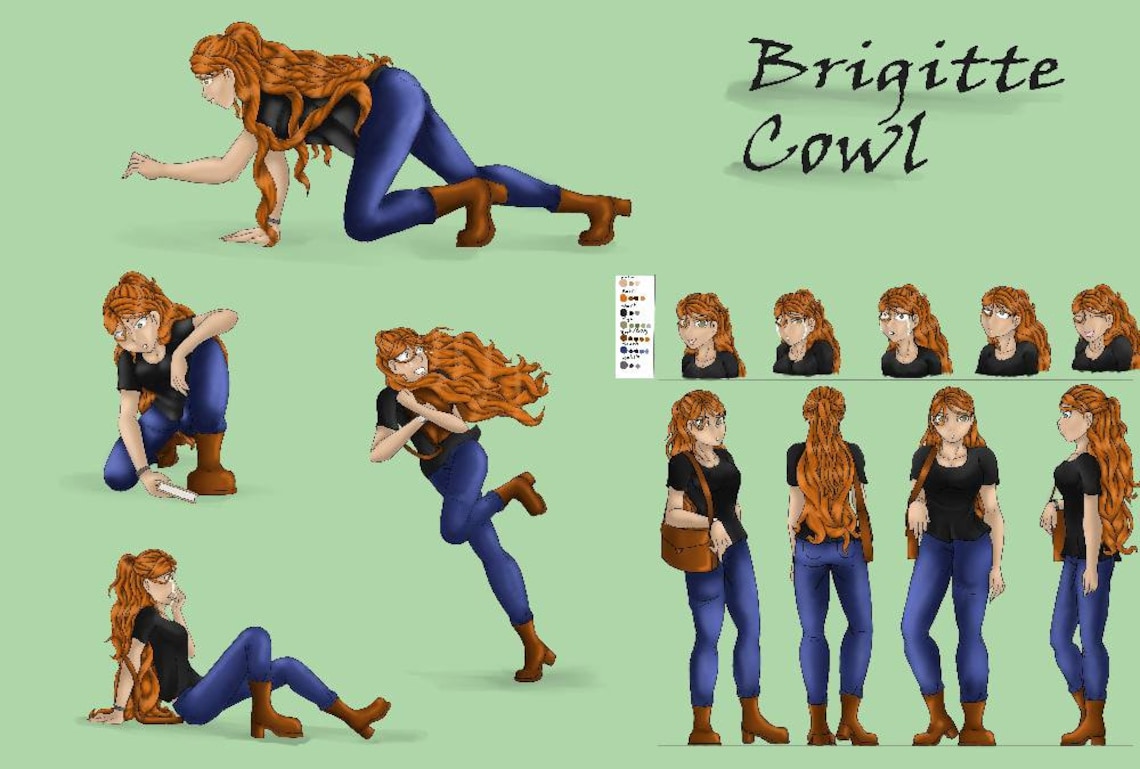 Character Design Sheet With Poses, Turnaround and Emotions; Check ...