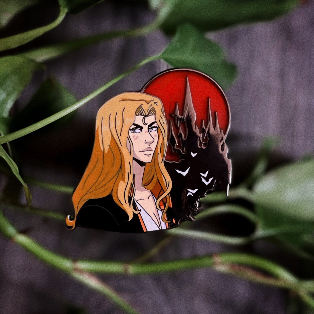 Half Vampire Enamel Pin - Etsy