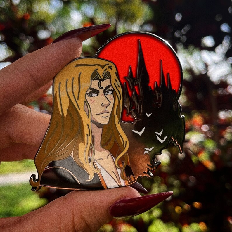 Half Vampire Enamel Pin - Etsy