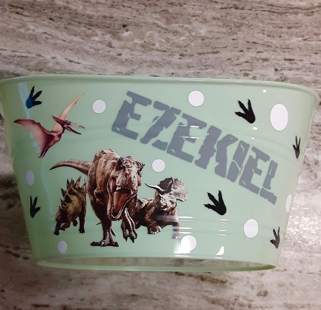 Personalized T-rex Easter Basket: Dinosaur Theme Basket Dinosaur Easter ...