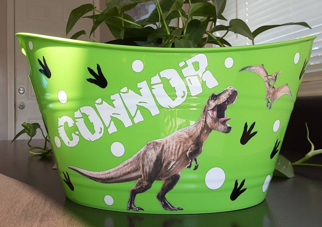 Personalized T-rex Easter Basket: Dinosaur Theme - Etsy