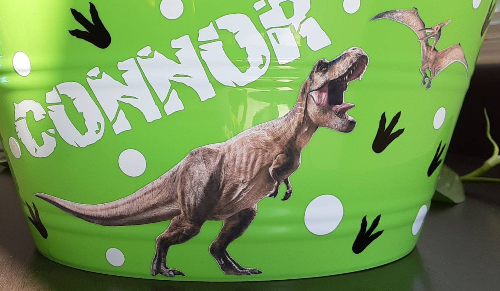 Personalized T-rex Easter Basket: Dinosaur Theme - Etsy