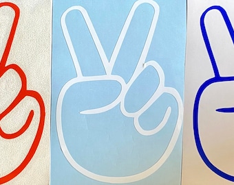 Peace Sign Fingers Wave Peace Fingers Custom Sticker Decal Custom ...