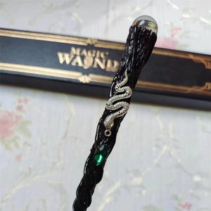 Snake Halloween Wizard Wand, Transparent Crystal Wood Magic Wand, Magic ...