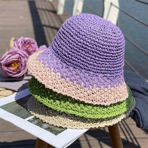 Handmade Summer Bucket Hat, Summer Straw Hat for Women, Women Beach Hat ...