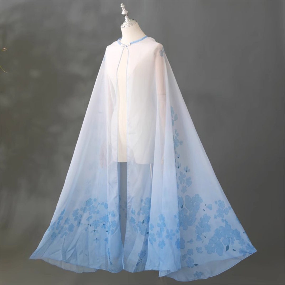 2024 New Gradient Cloak, Chiffon Floral Cloak for Adults, 6 Colors ...