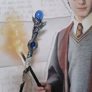 Blue Crystal Halloween Magic Wand, Eagle Wizard Wand, Original Nature ...