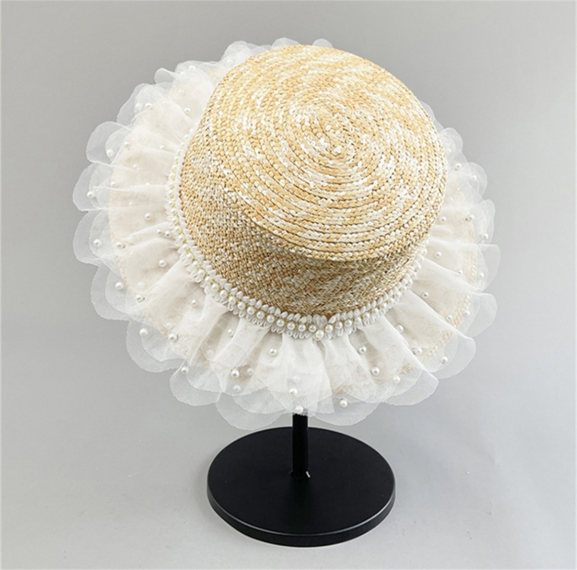 Beautiful Pearls Straw Hat Summer Hat With Pearls Children / - Etsy