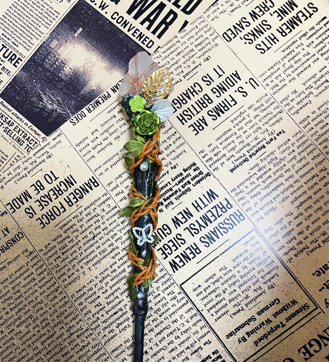 Creative Forest Floral Wand, Handmade Magic Halloween Wand, Witch Wand ...