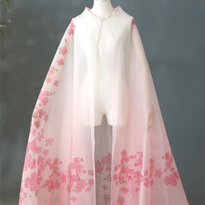 2024 New Gradient Cloak, Chiffon Floral Cloak for Adults, 6 Colors ...
