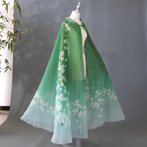 2024 New Gradient Cloak, Chiffon Floral Cloak for Adults, 6 Colors ...