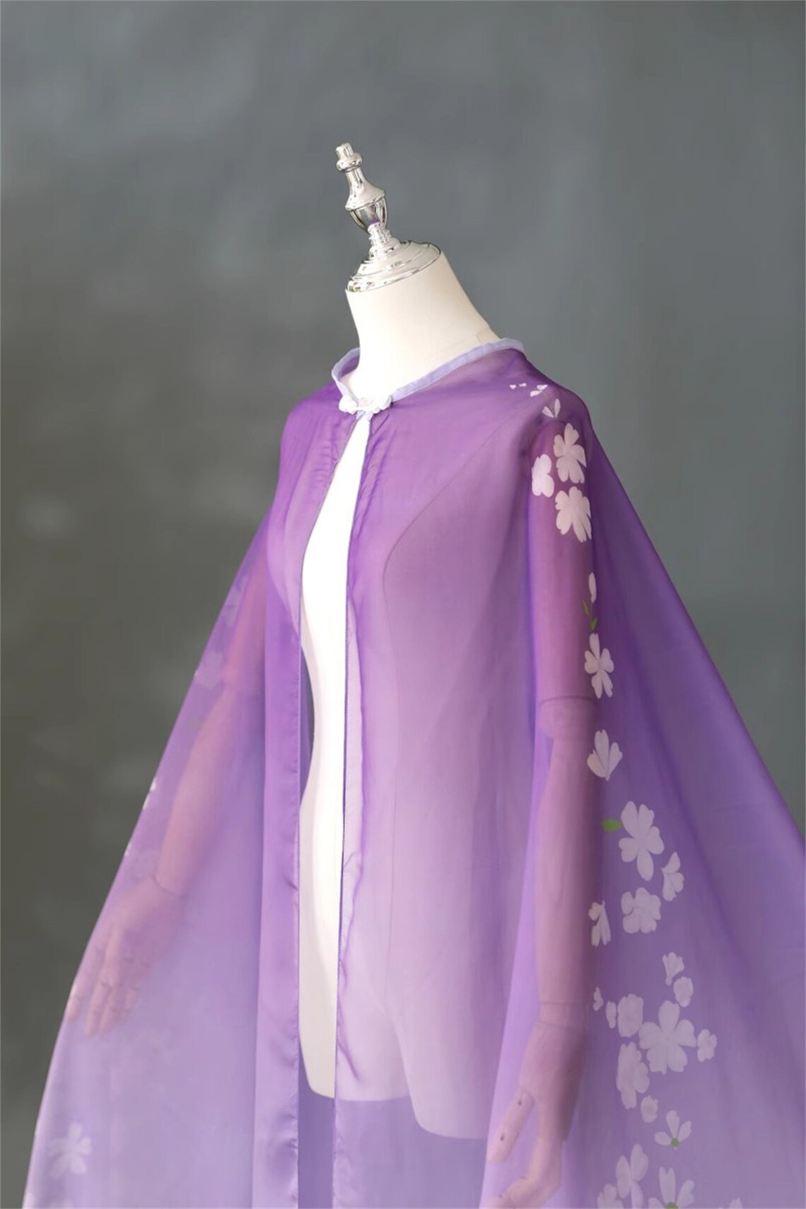 Romantic Purple Flowers Cloak Vintage Floral Women Cape - Etsy