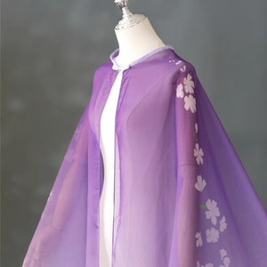 Romantic Purple Flowers Cloak Vintage Floral Women Cape - Etsy