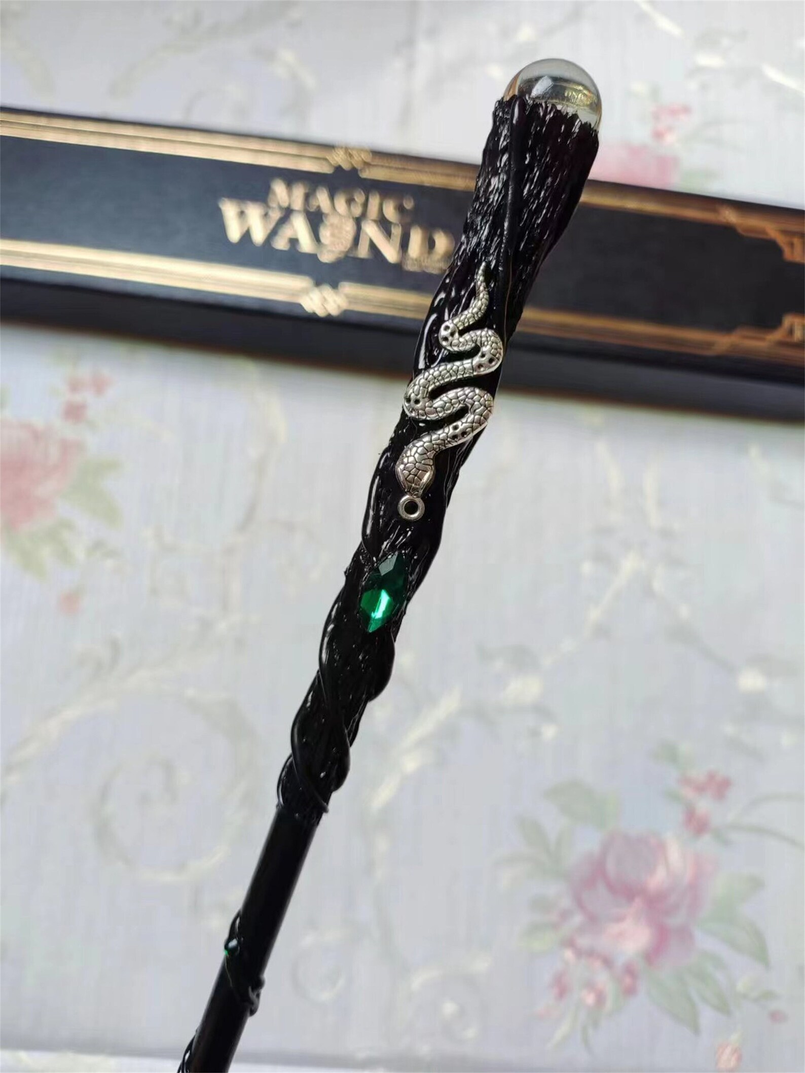 Snake Halloween Wizard Wand, Transparent Crystal Wood Magic Wand, Magic ...