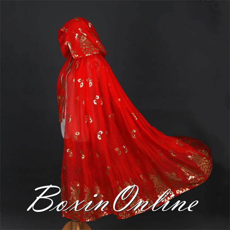 Golden Peacock Long Cape White Adult Hooded Cape Original - Etsy