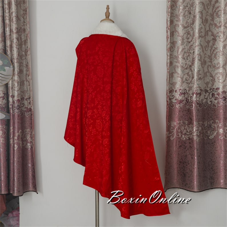 Creative Irregular Hem Cloak, Costume Adult Cape With Faux Fur Collar ...