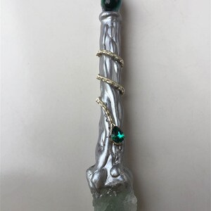 Magic Witch Wand, Crystal Wand, Handmade Wizard Wand, Silver Halloween ...