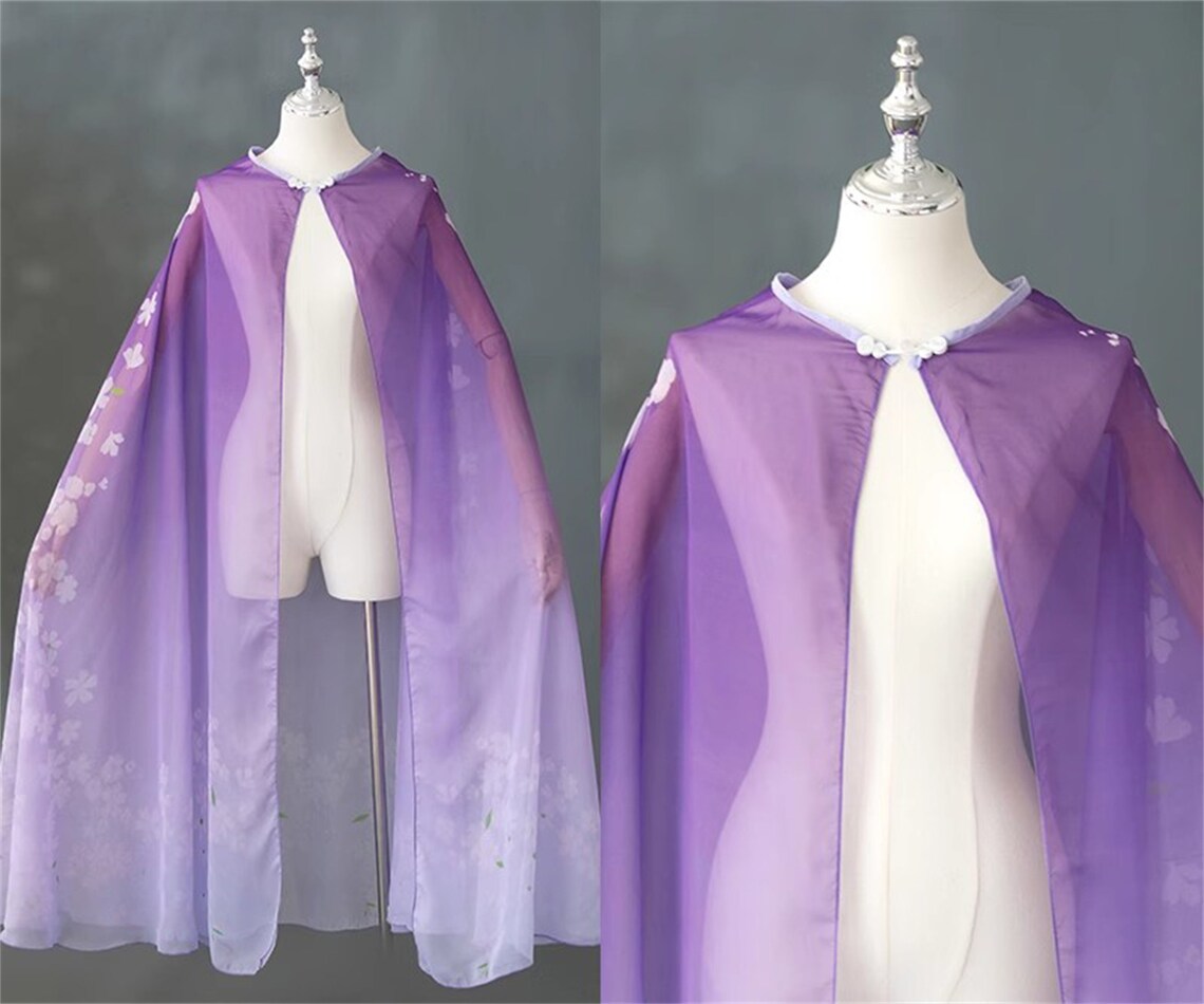 Romantic Purple Flowers Cloak Vintage Floral Women Cape - Etsy